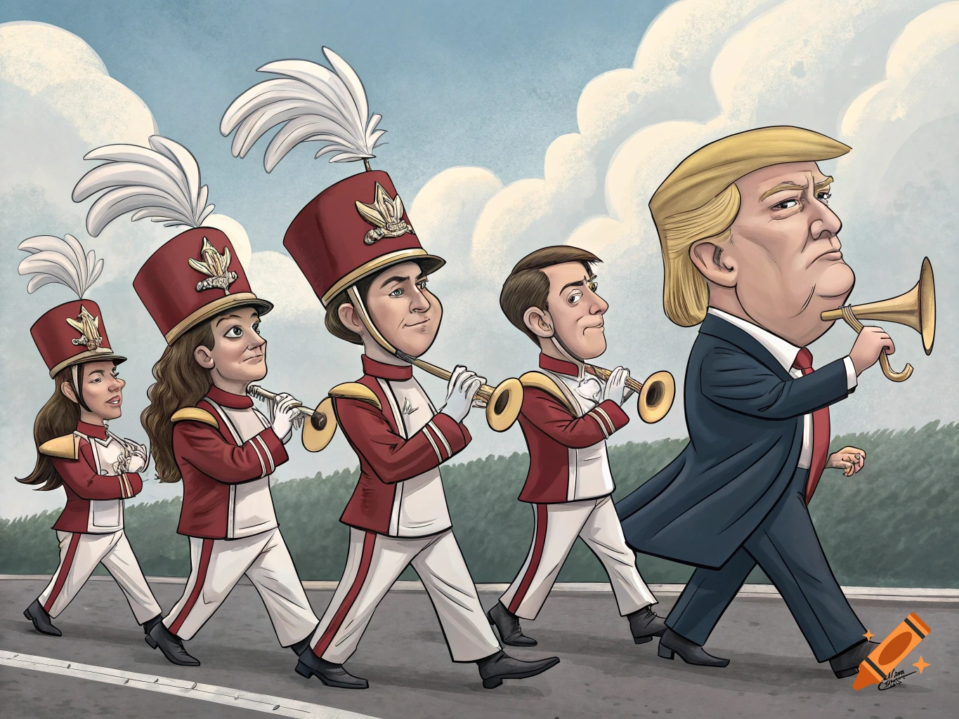 Caricature images created on Craiyon