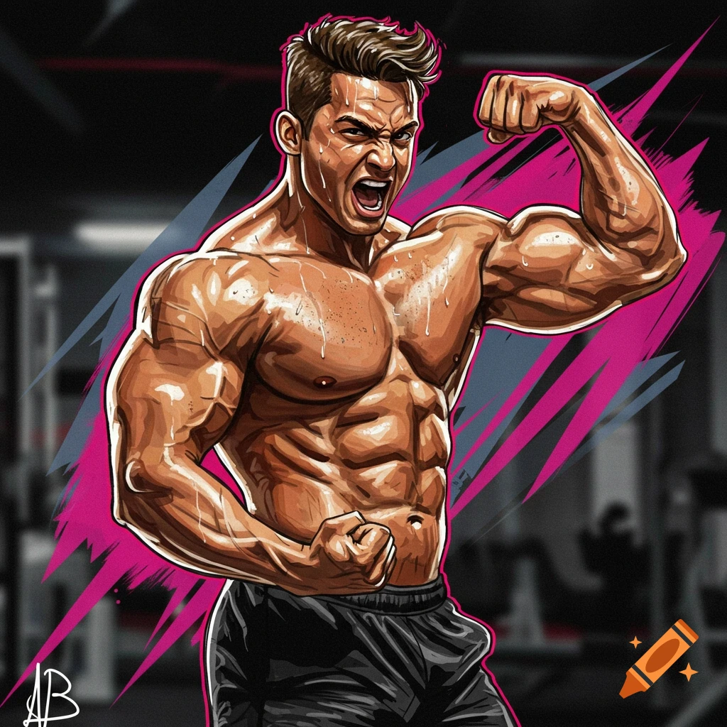 Bodybuilding images created on Craiyon