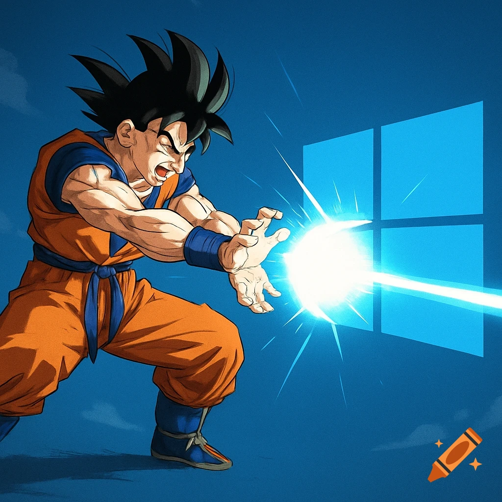 Anime style illustration of Goku from Dragon Ball Z performing a ...
