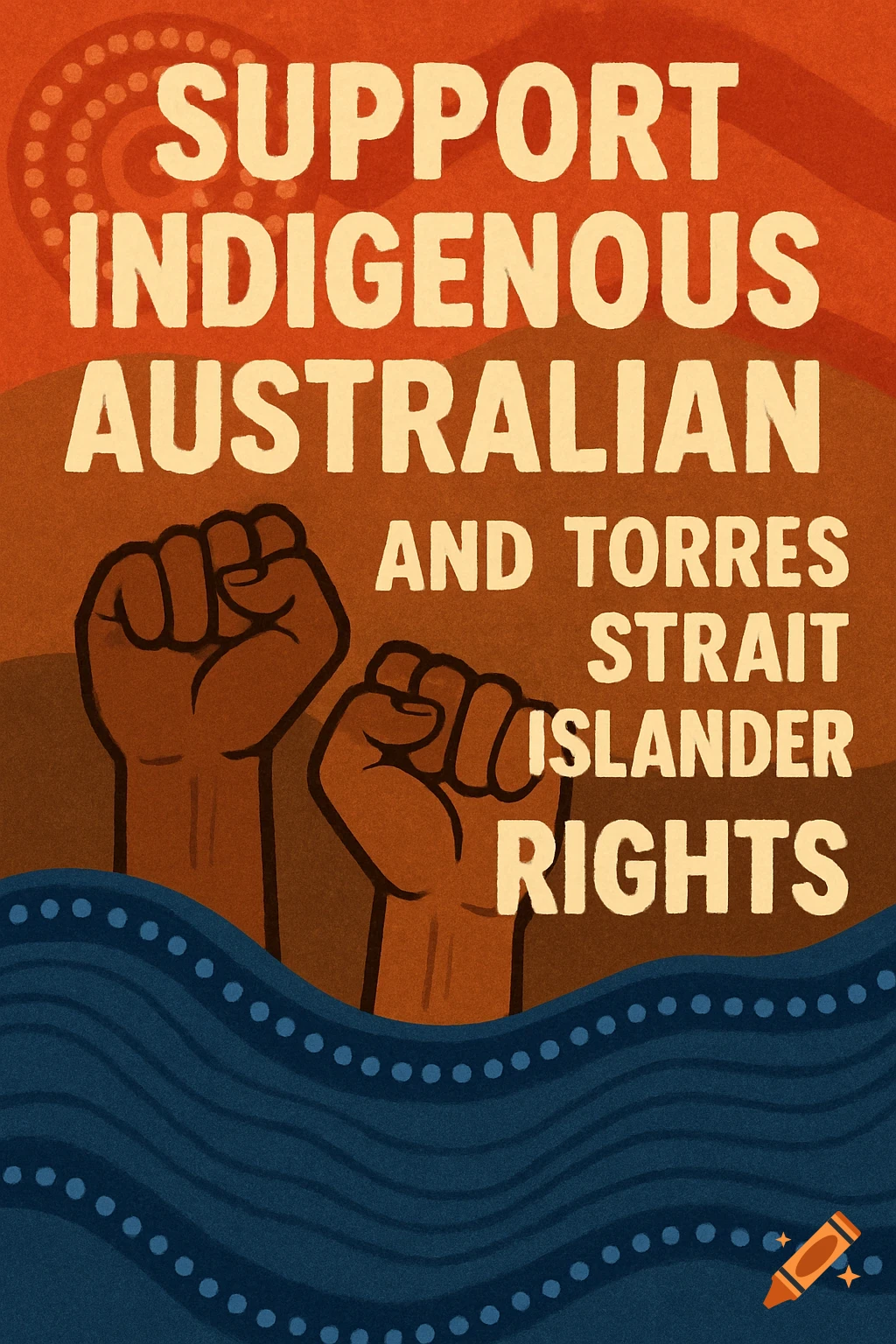 Political poster supporting Indigenous Australian and Torres Strait ...