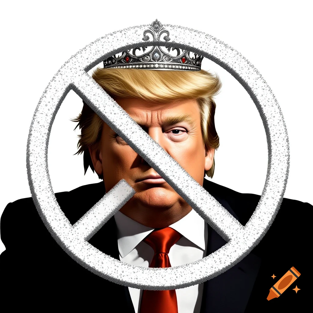 Stylized depiction of a person resembling Donald Trump wearing a crown ...