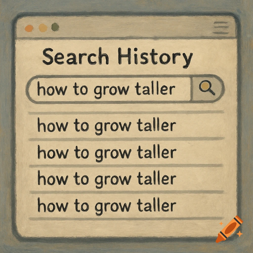 A computer screen shows a search history with repeated searches for ...