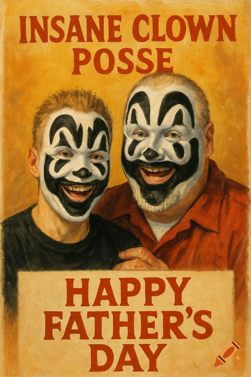 Poster illustration of two men in Insane Clown Posse clown makeup ...