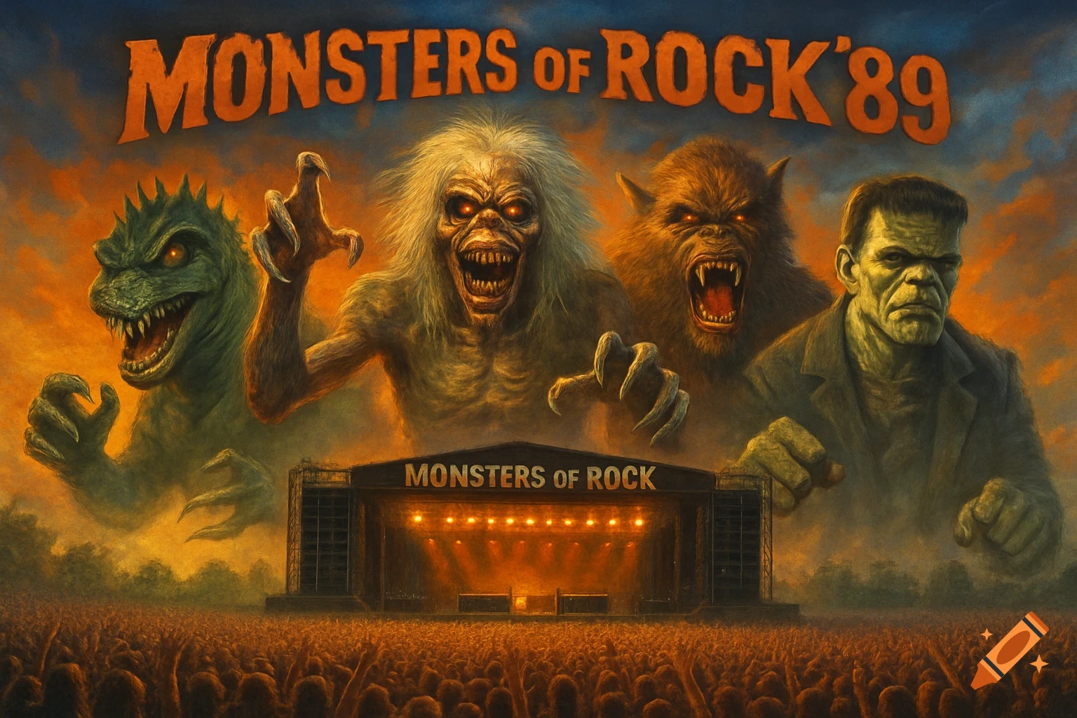 Concert images created on Craiyon