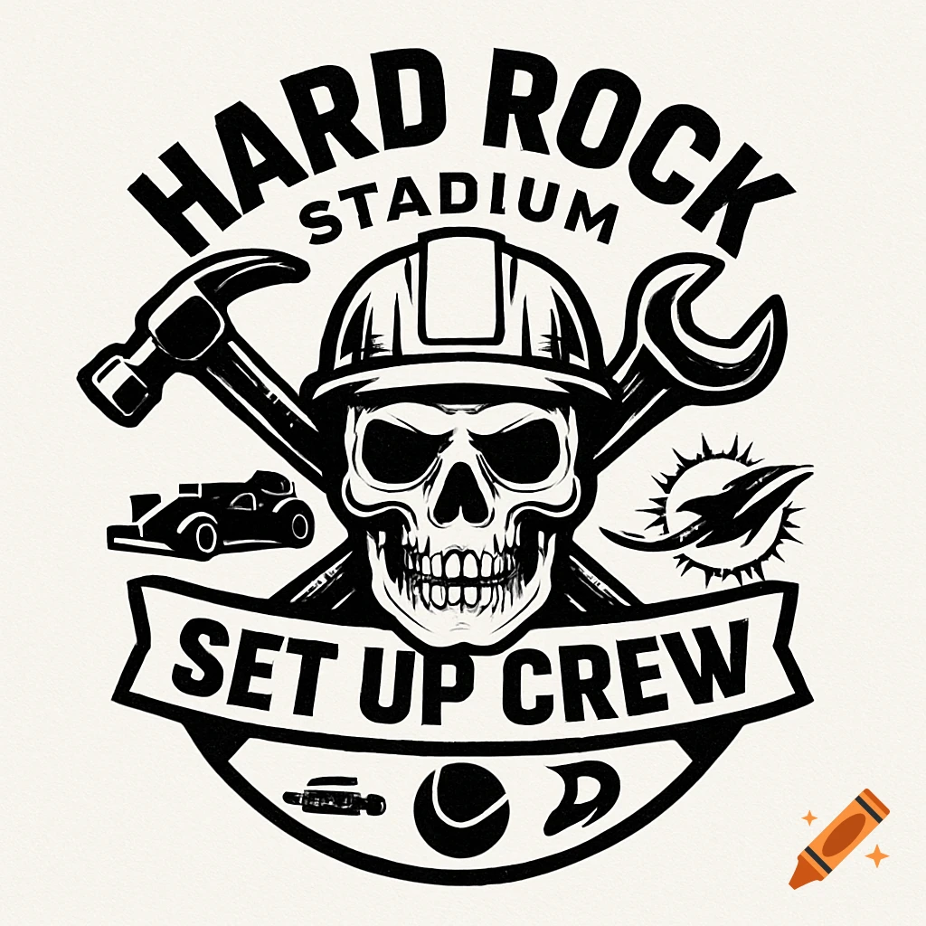 Black and white logo with skull in hard hat, crossed hammer and wrench ...