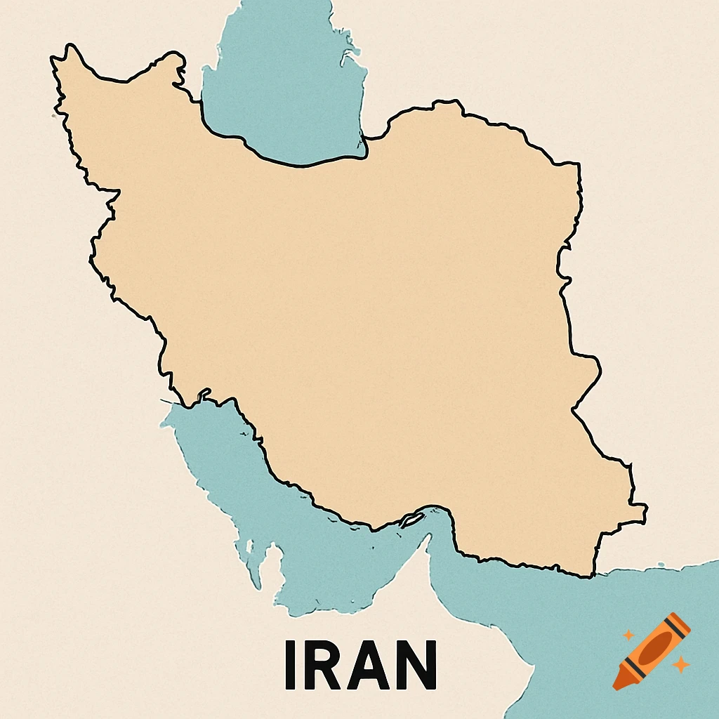 Simple graphic map of Iran. on Craiyon