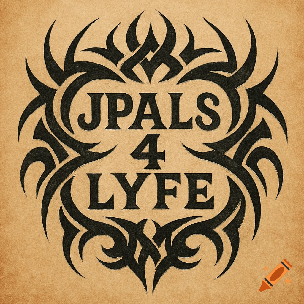 Tribal tattoo design with 'JPALS 4 LYFE' text on Craiyon