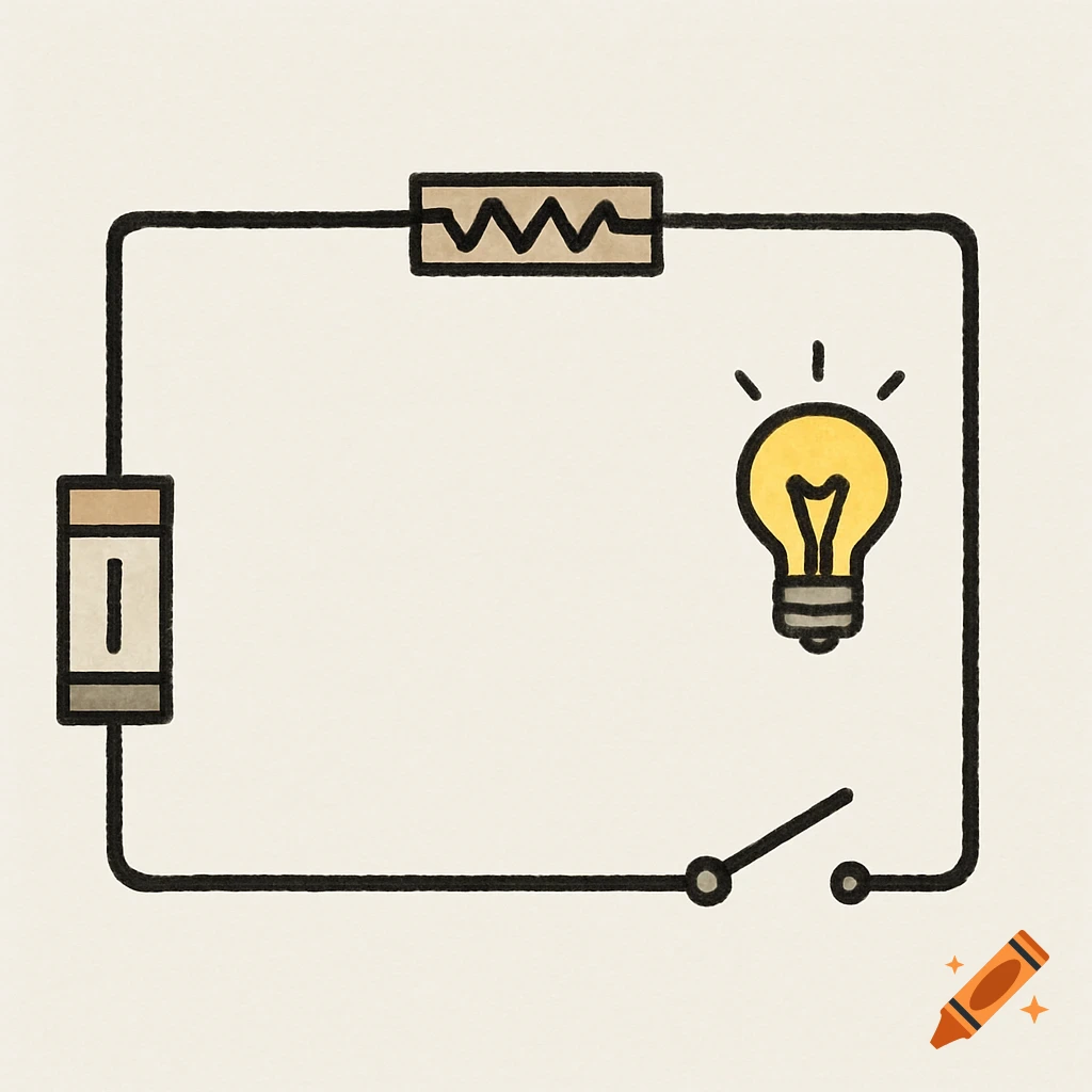 Hand-drawn diagram of a series electrical circuit with a cell, resistor ...