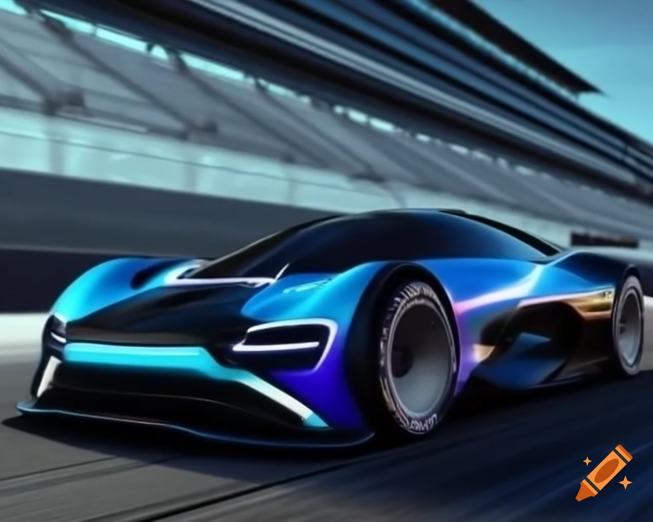 Futuristic NASCAR style race car design on Craiyon