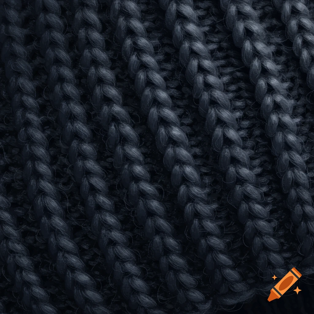 Close-up of dark ribbed knitting texture on Craiyon