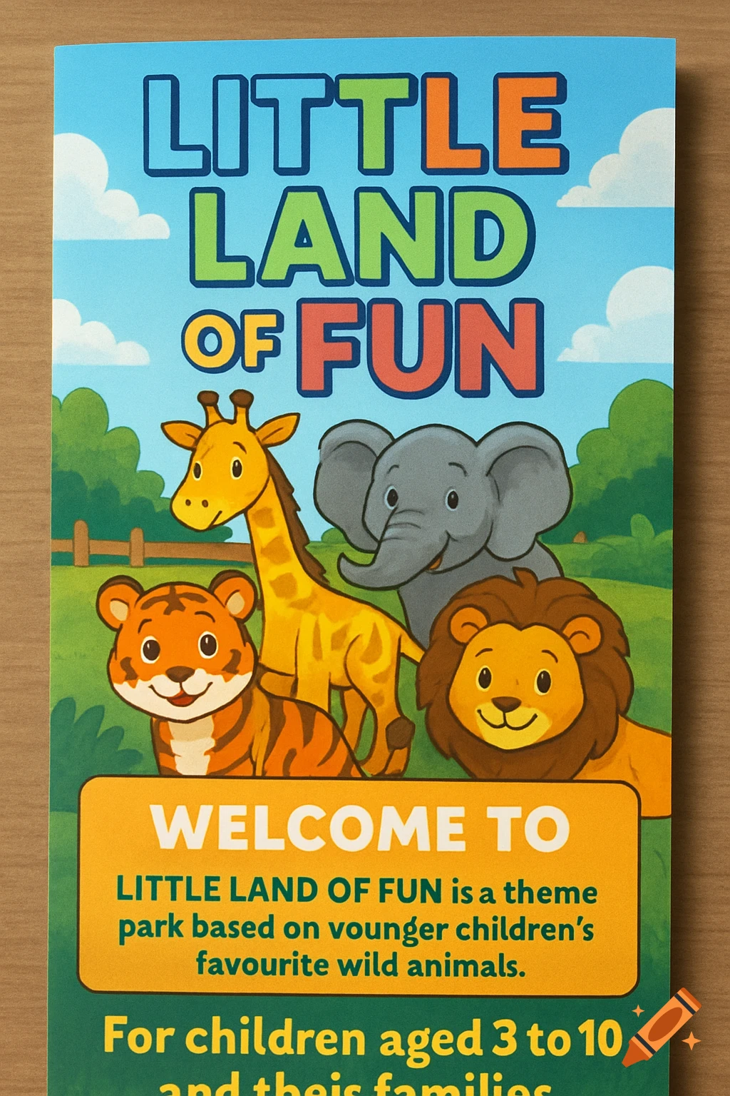 Cartoon illustration for Little Land of Fun theme park featuring a ...