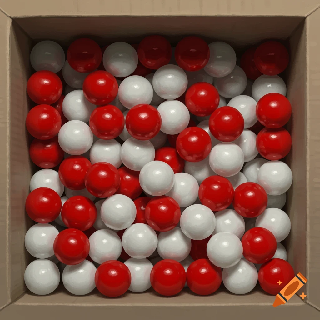 A cardboard box filled to the brim with numerous red and white ...