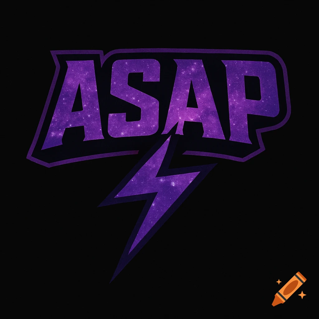 Purple esports logo with the letters ASAP filled with a galaxy texture ...