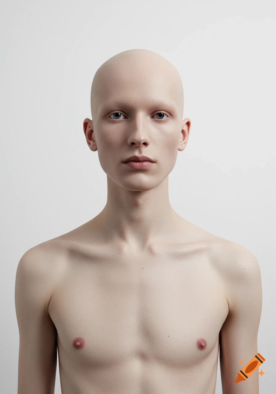 Close-up photorealistic portrait of a bald person. on Craiyon