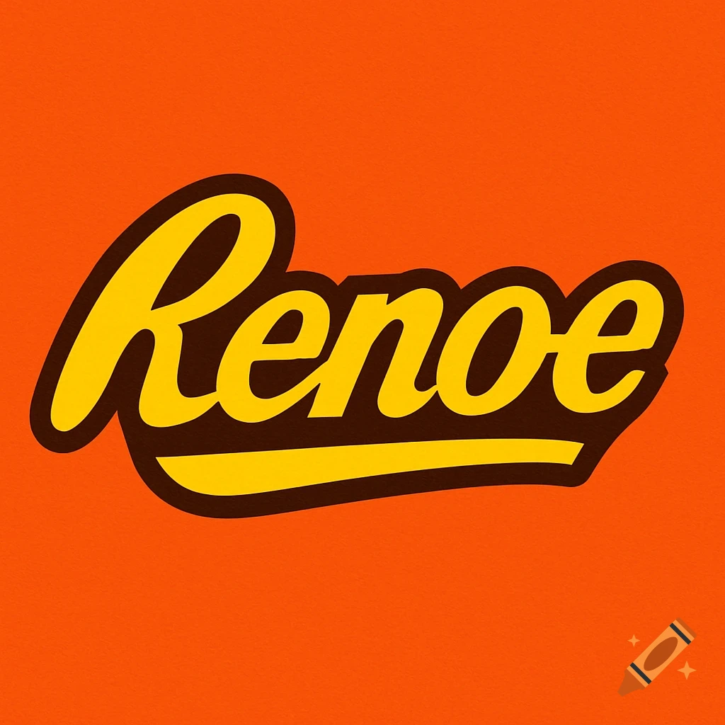 A logo for "Renoe" in the style of the Reese's candy logo. on Craiyon