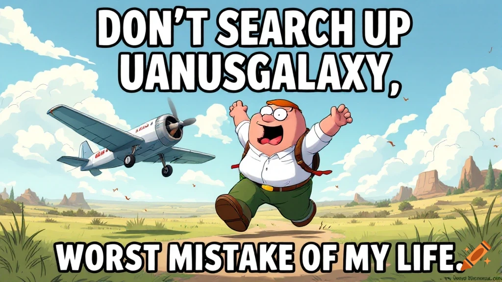 Cartoon Peter Griffin running from a plane with meme text overlaid on ...