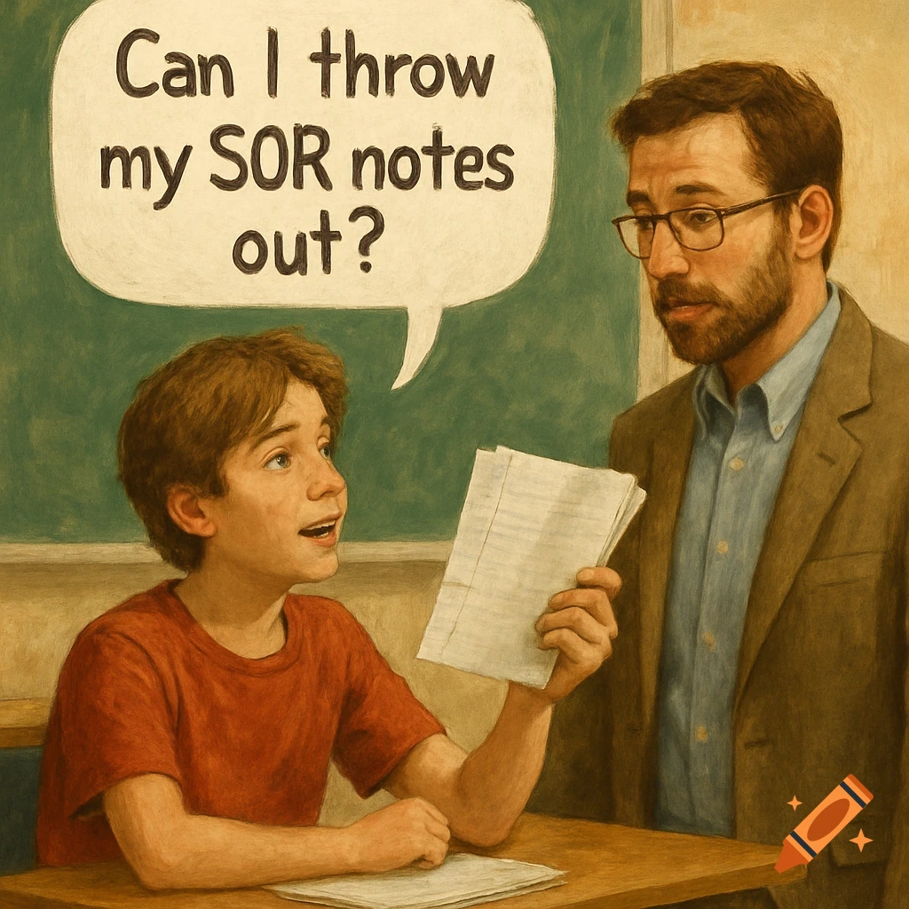 An illustration of a student in a classroom asking his teacher if he ...