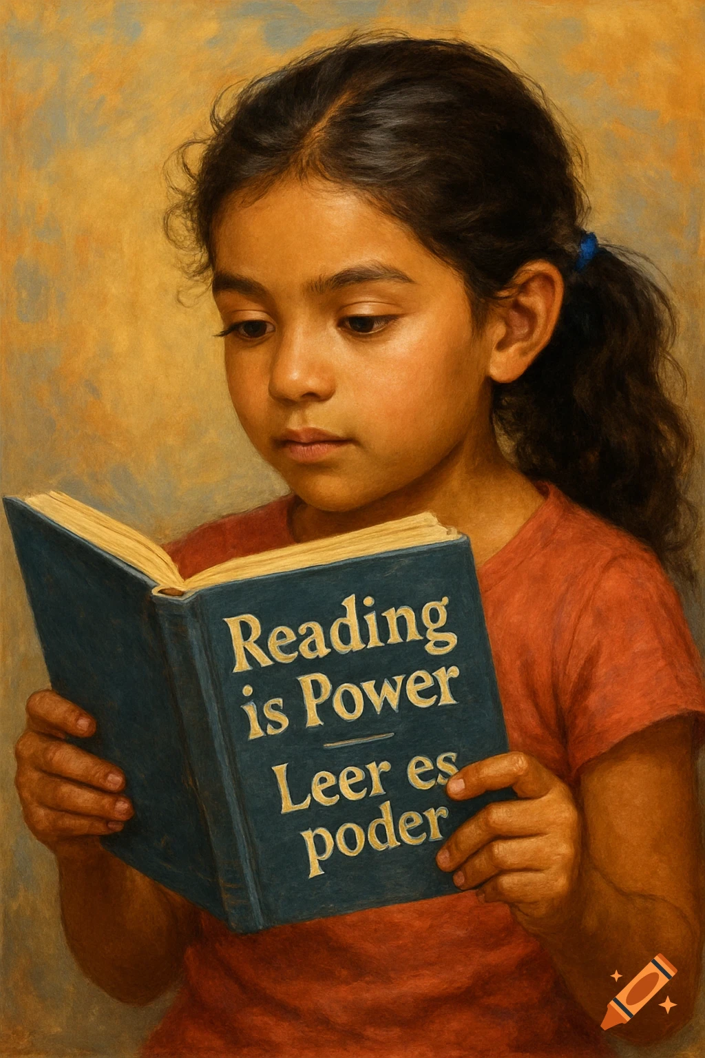 A young Latina girl with dark hair and eyes, wearing a red shirt ...