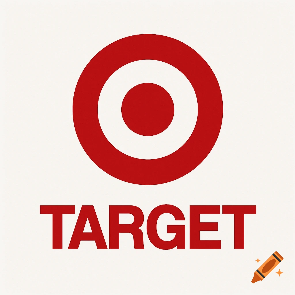 The red and white Target bullseye logo with the word 'TARGET' below it ...