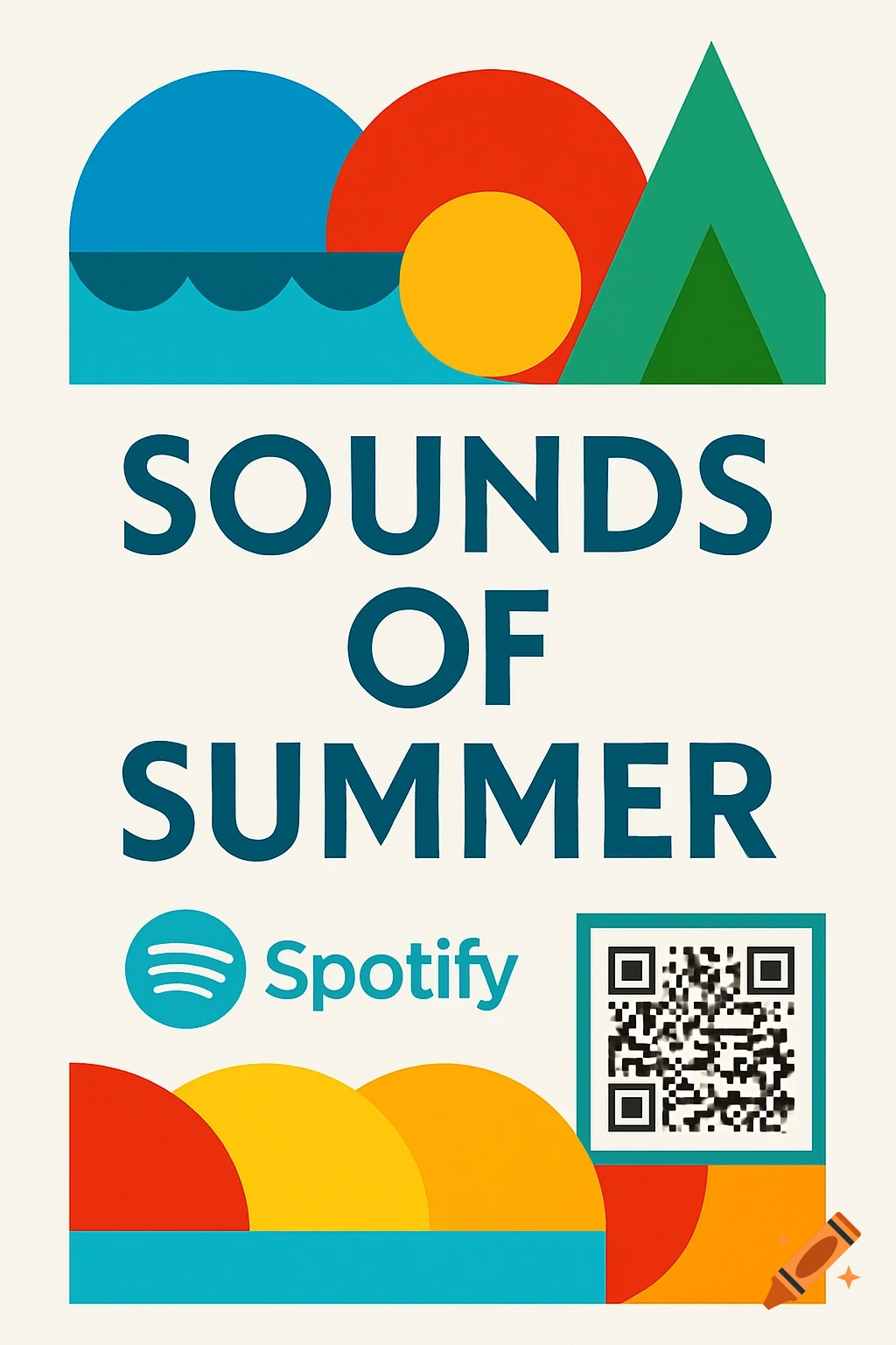 Modern 'Sounds of Summer' Spotify playlist poster with colorful ...