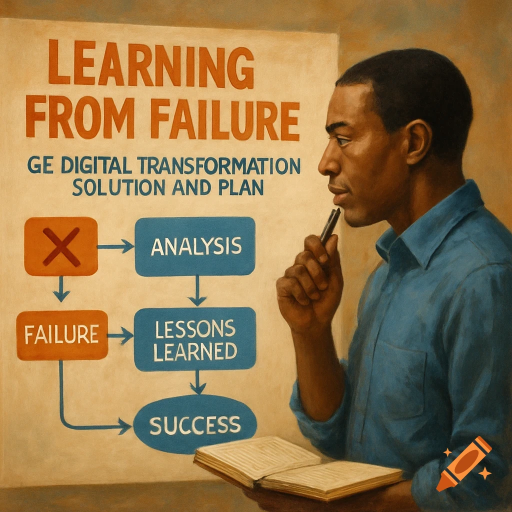An illustrated man studying a flowchart diagram about learning from ...