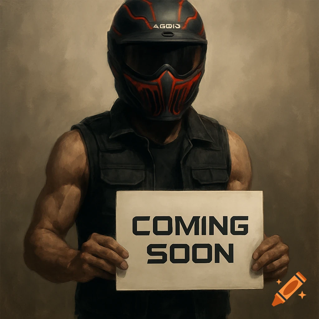 Digital art of a person in a black and red motorcycle helmet and ...