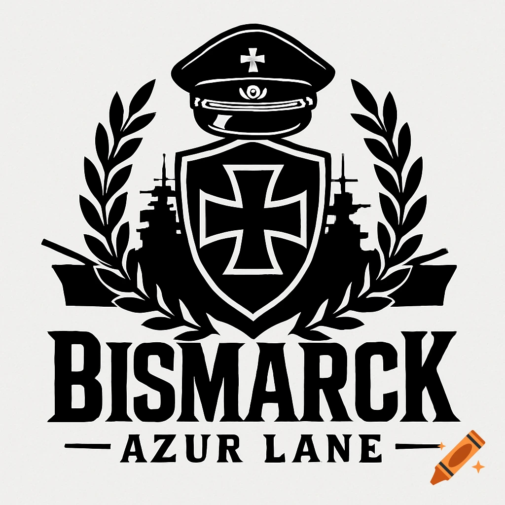 Black and white logo featuring a naval officer's hat above a shield ...