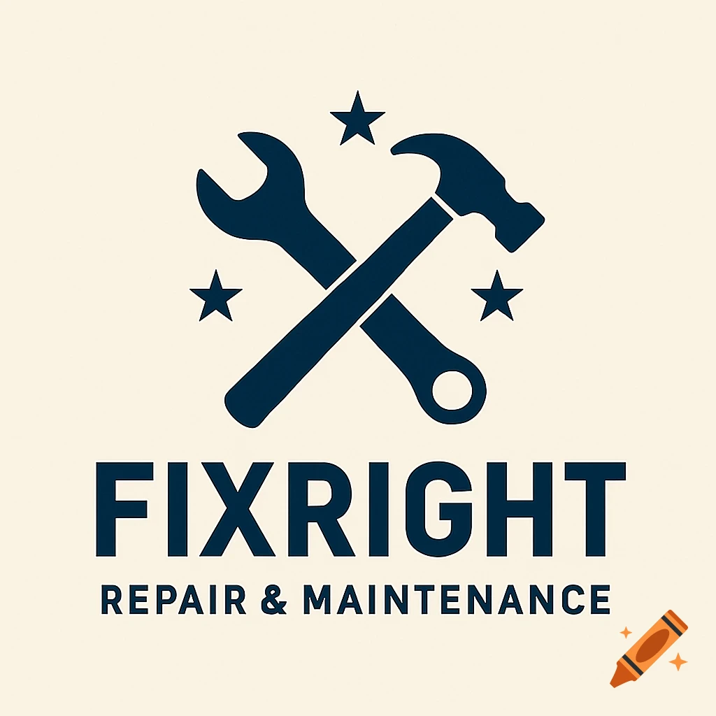 A logo for a repair and maintenance business, featuring a crossed ...