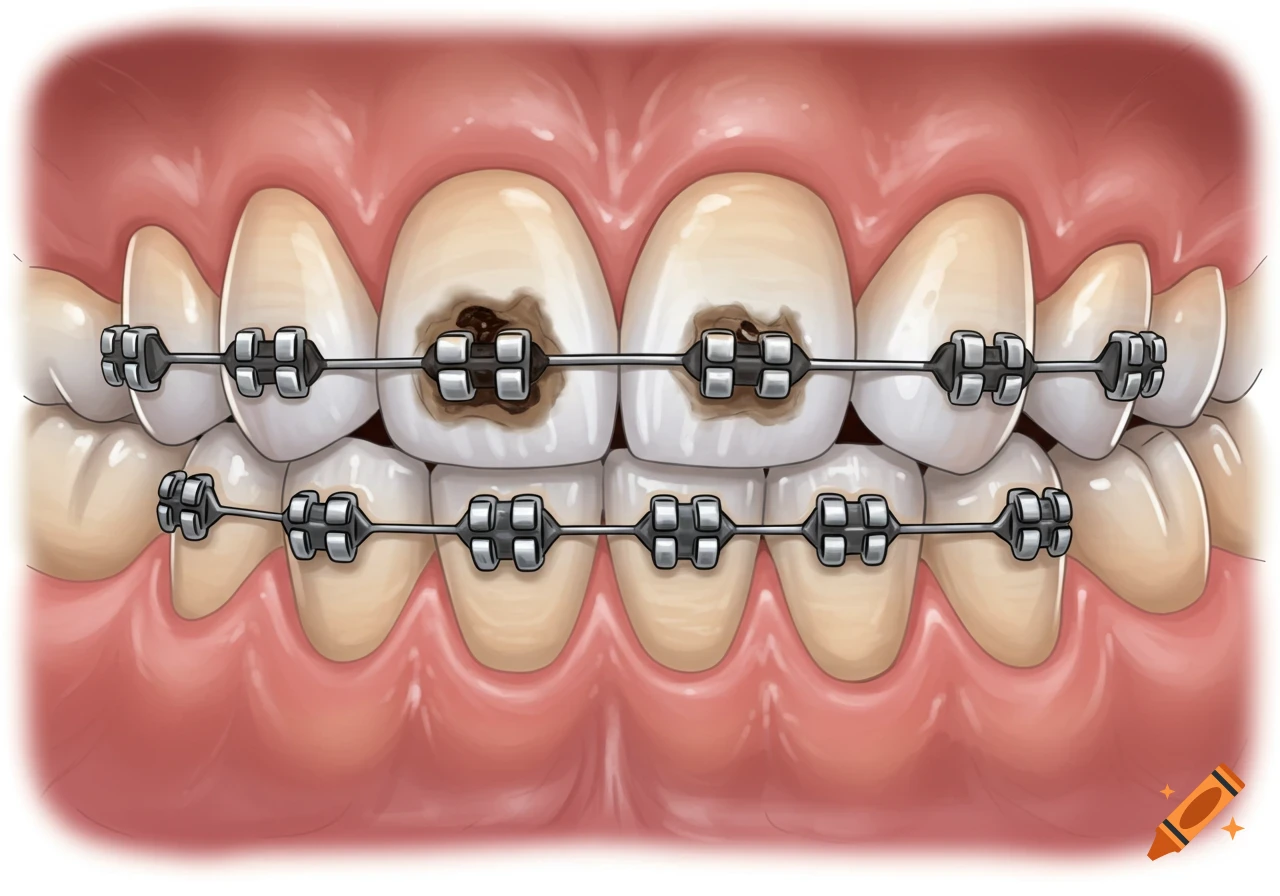 An illustration of a human mouth showing upper and lower teeth with ...