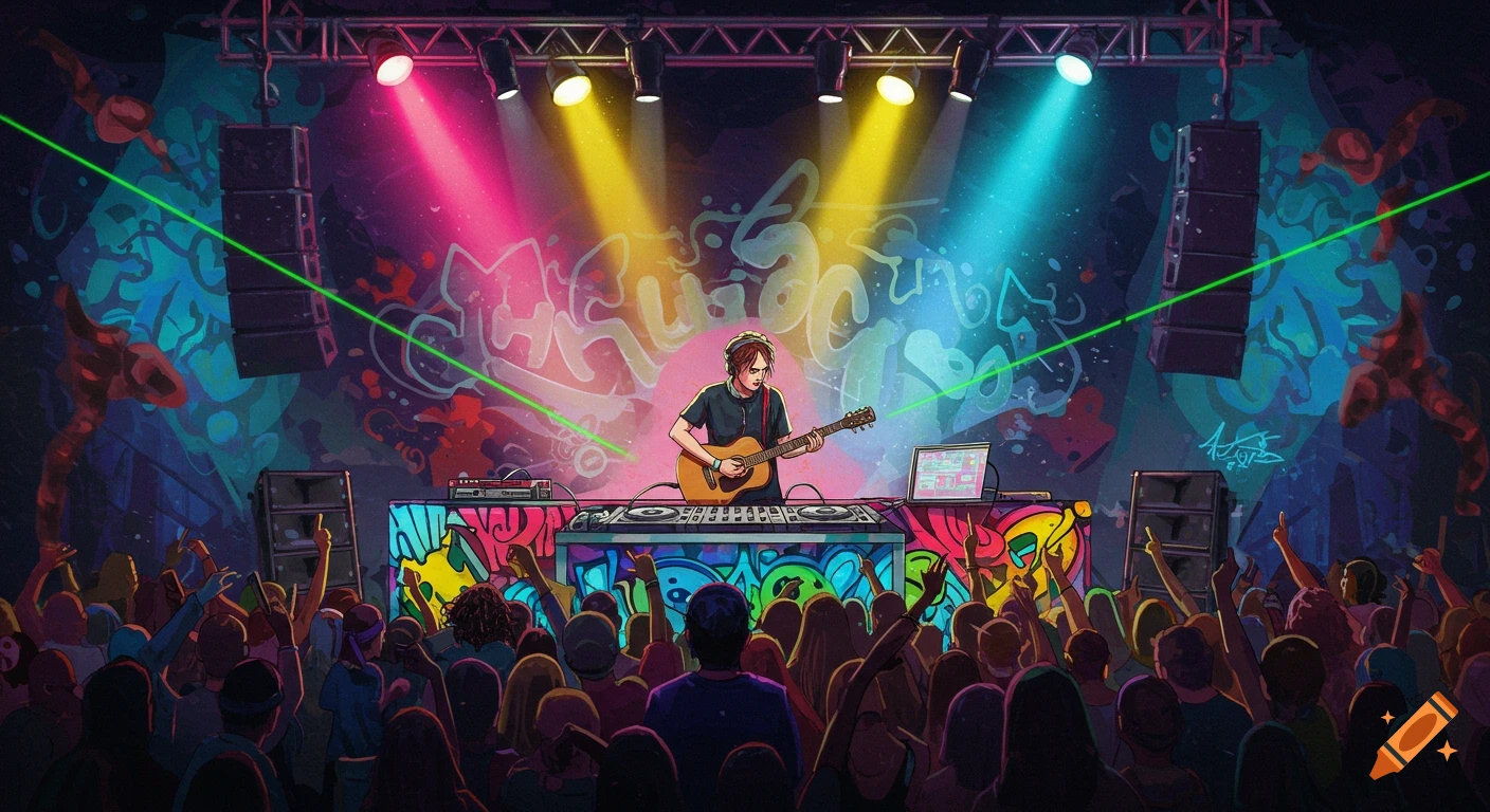 Concert images created on Craiyon