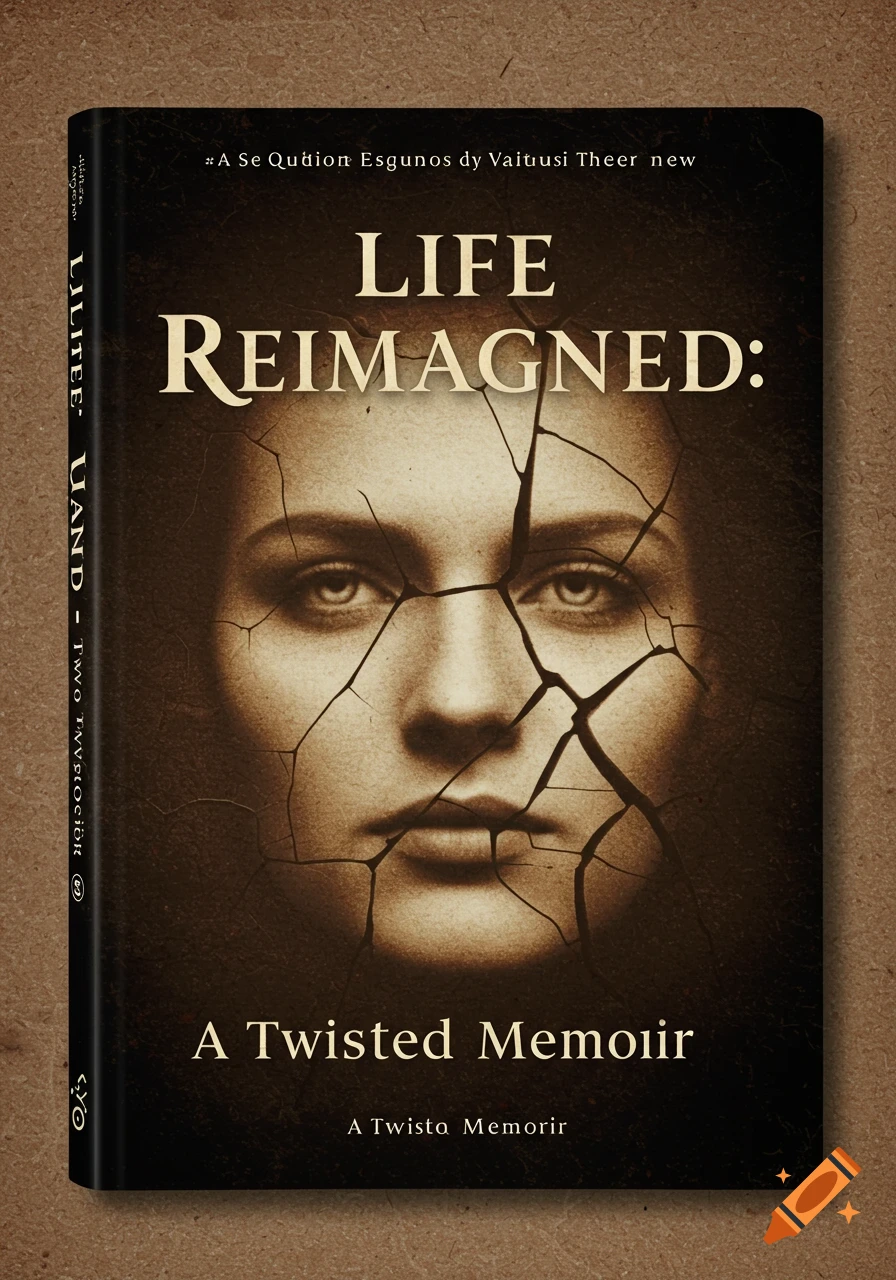 A dramatic book cover featuring a woman's face cracking like dry earth ...