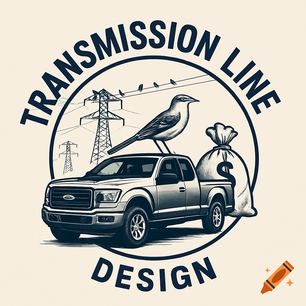 A circular logo featuring a Ford F-150 truck, a mockingbird ...