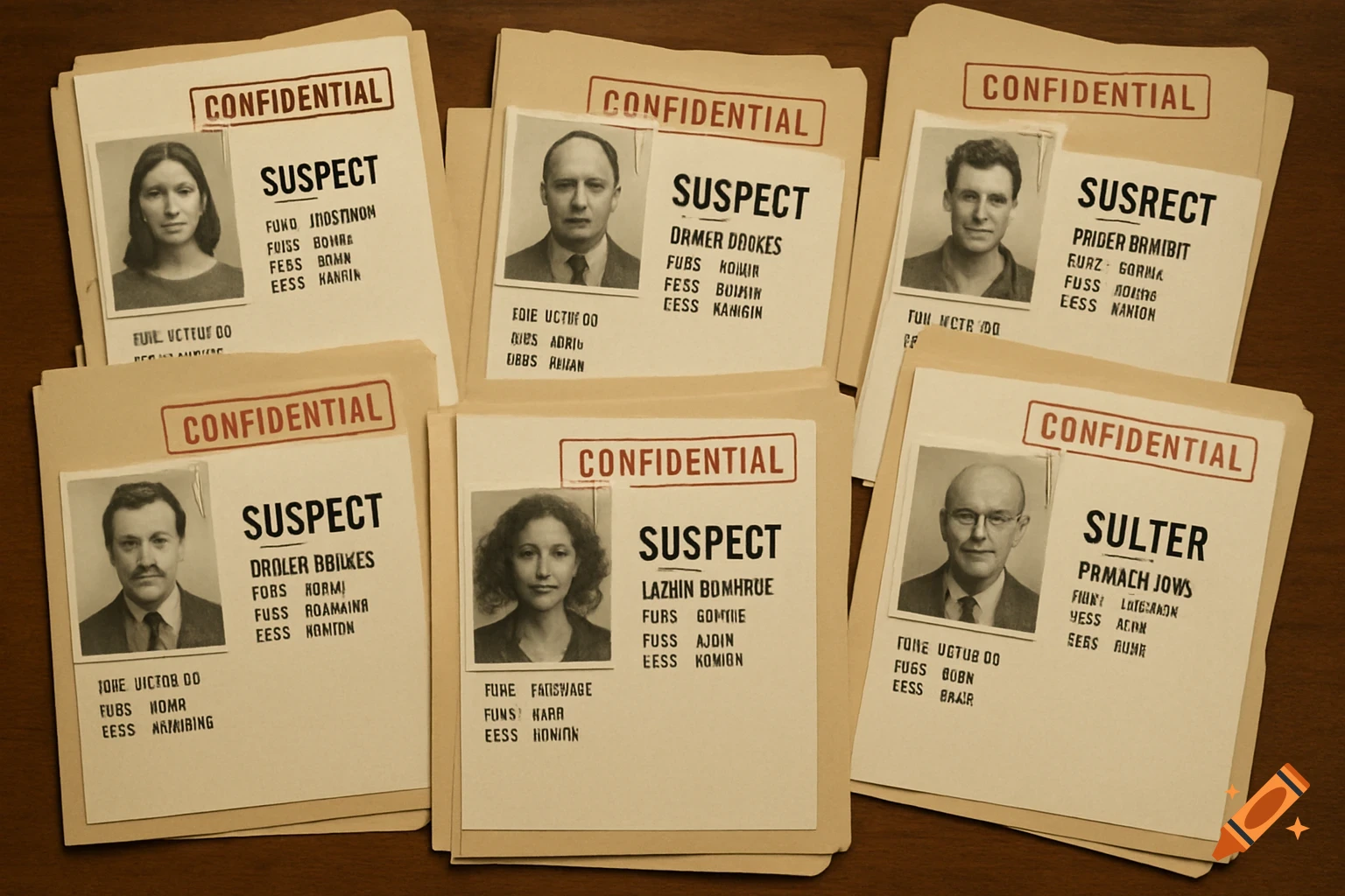 An overhead view of an old-fashioned desk covered with scattered ...