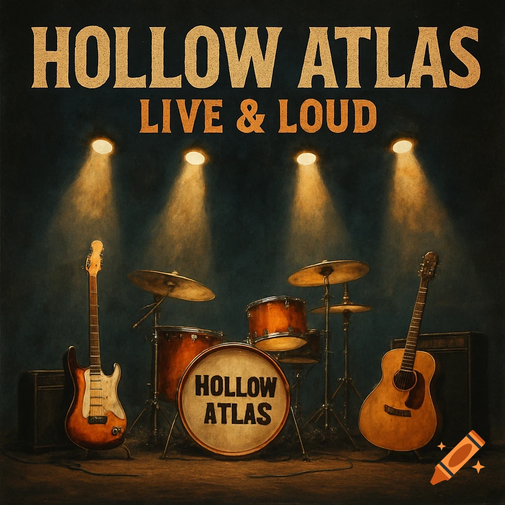 Musical instruments, including an electric guitar, acoustic guitar, and ...