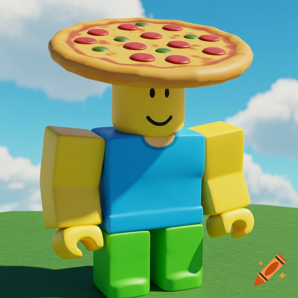 A Roblox noob character with a yellow head and arms, blue shirt, and ...