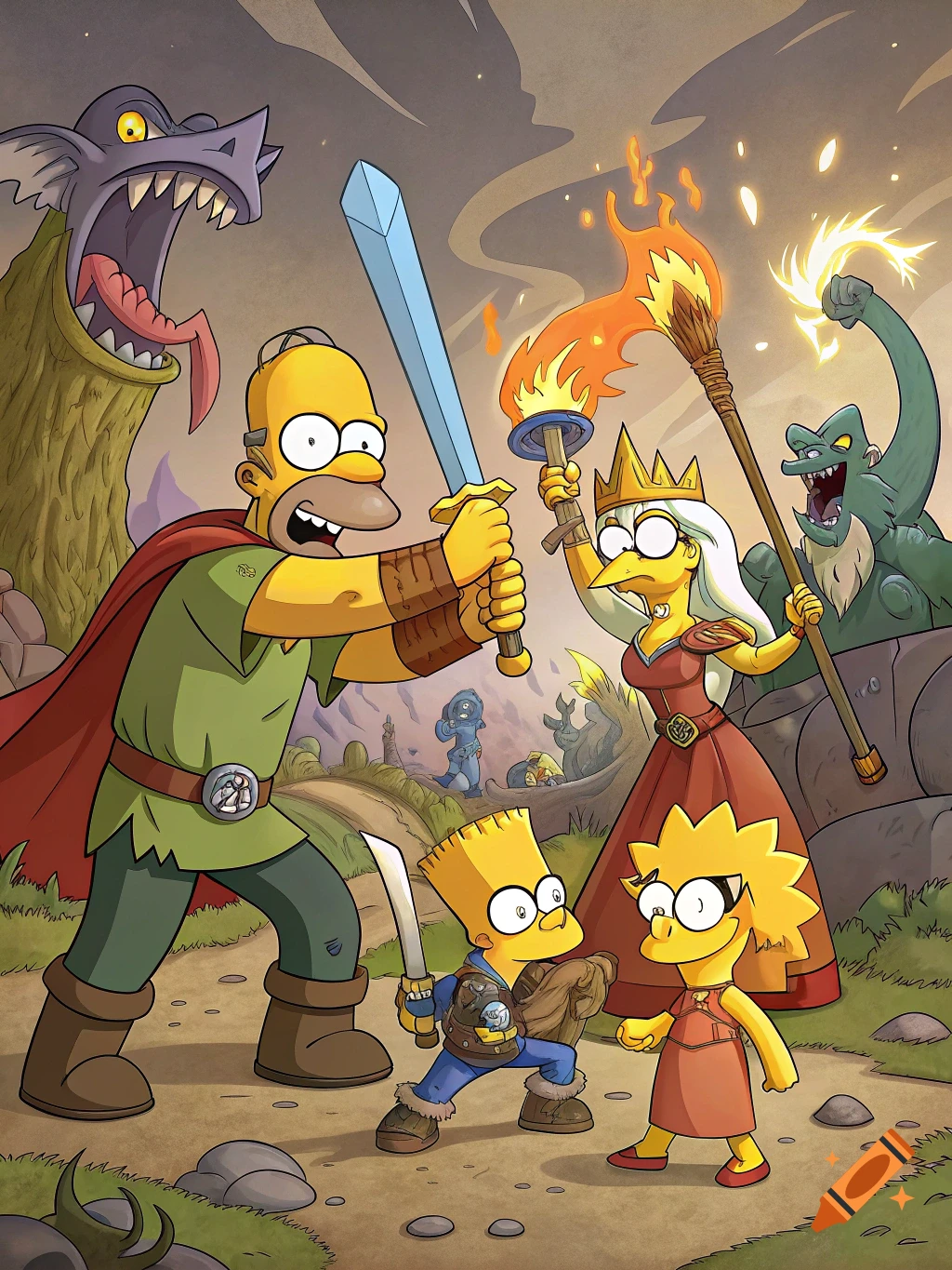 The Simpsons Bilder erstellt auf Craiyon