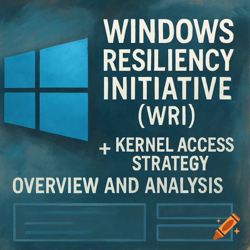 A blue image with a stylized Windows logo and white text that reads ...