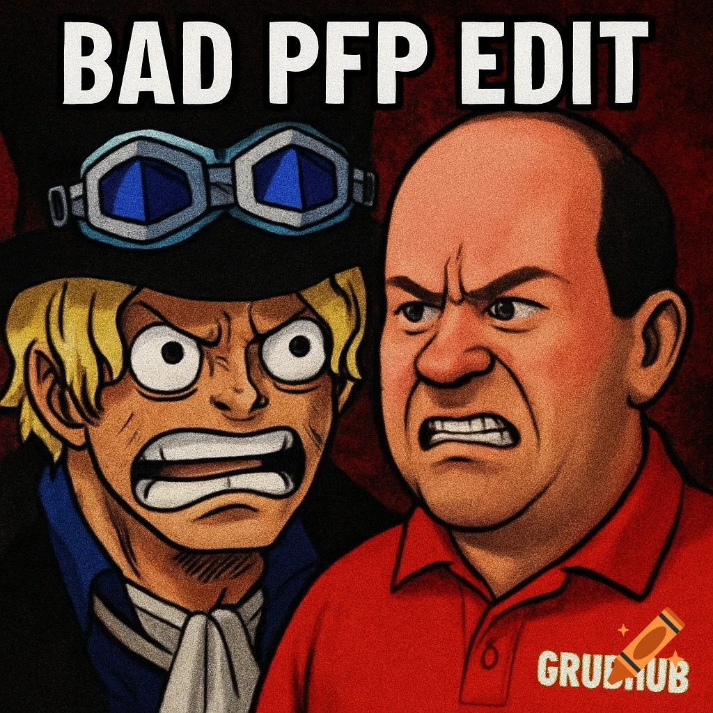 Cartoon of an angry anime character (Sabo) and an angry man in a ...