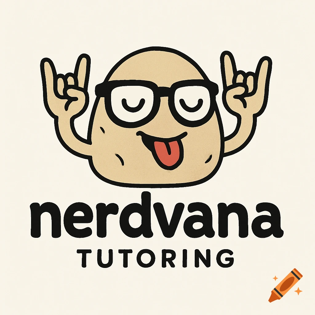 A cartoon logo featuring a potato character with glasses making rock ...