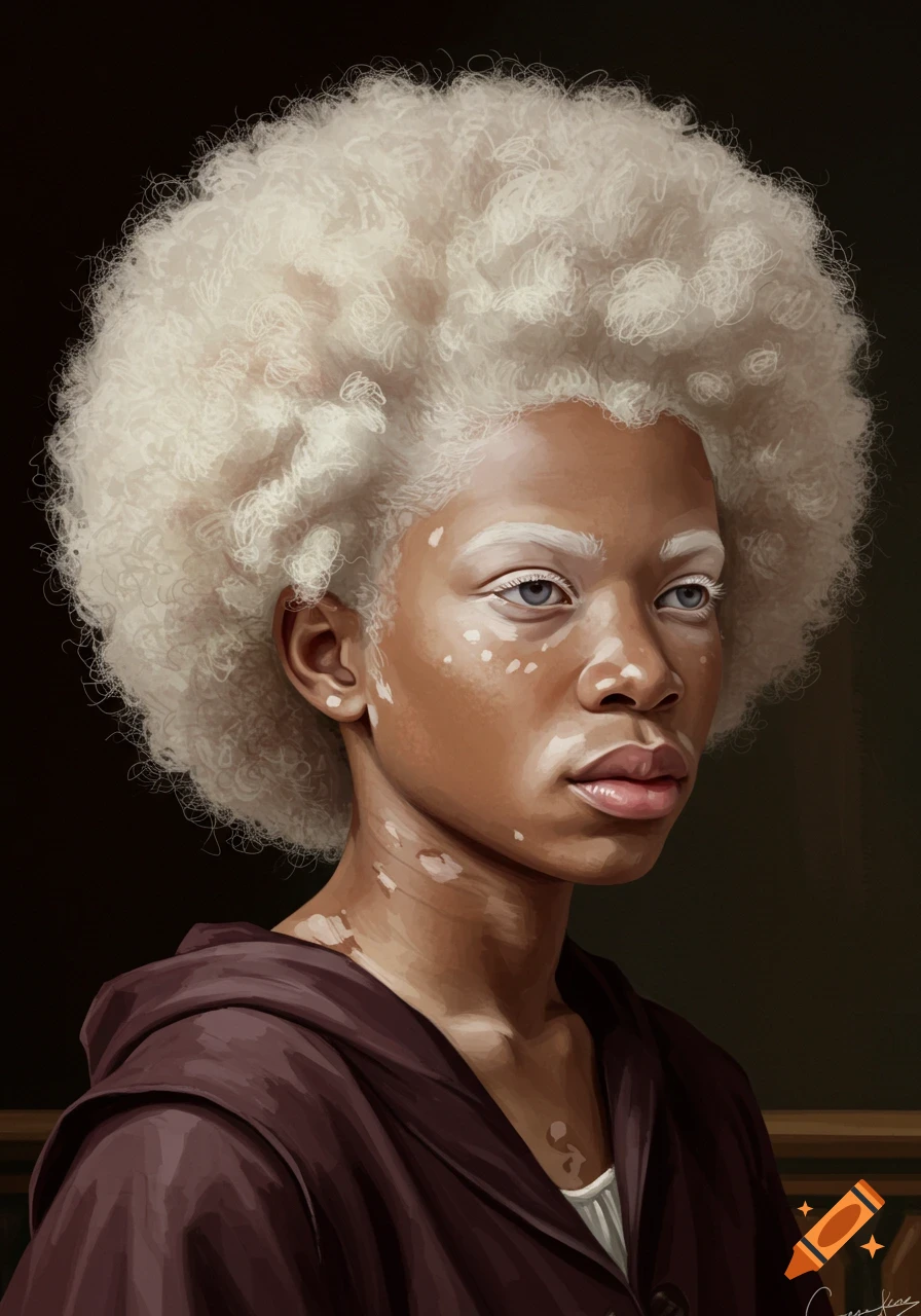 A Renaissance art style portrait of an African American youth with ...