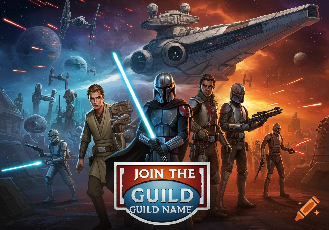 Star Wars-themed image featuring Jedi, Mandalorians, and other ...