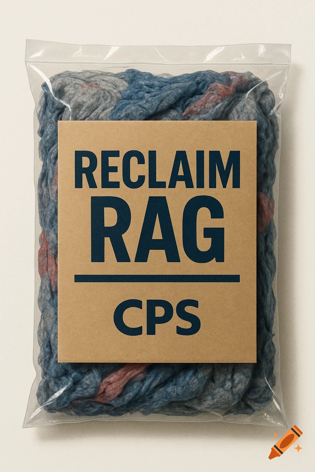 A close-up photorealistic image of a clear plastic bag containing ...