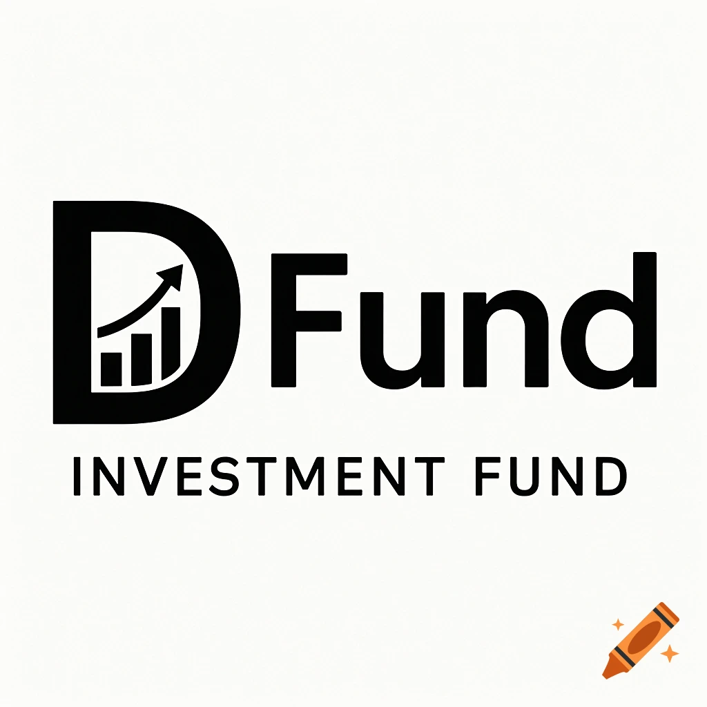 Black and white logo for 'D Fund Investment Fund' with a bar chart and ...