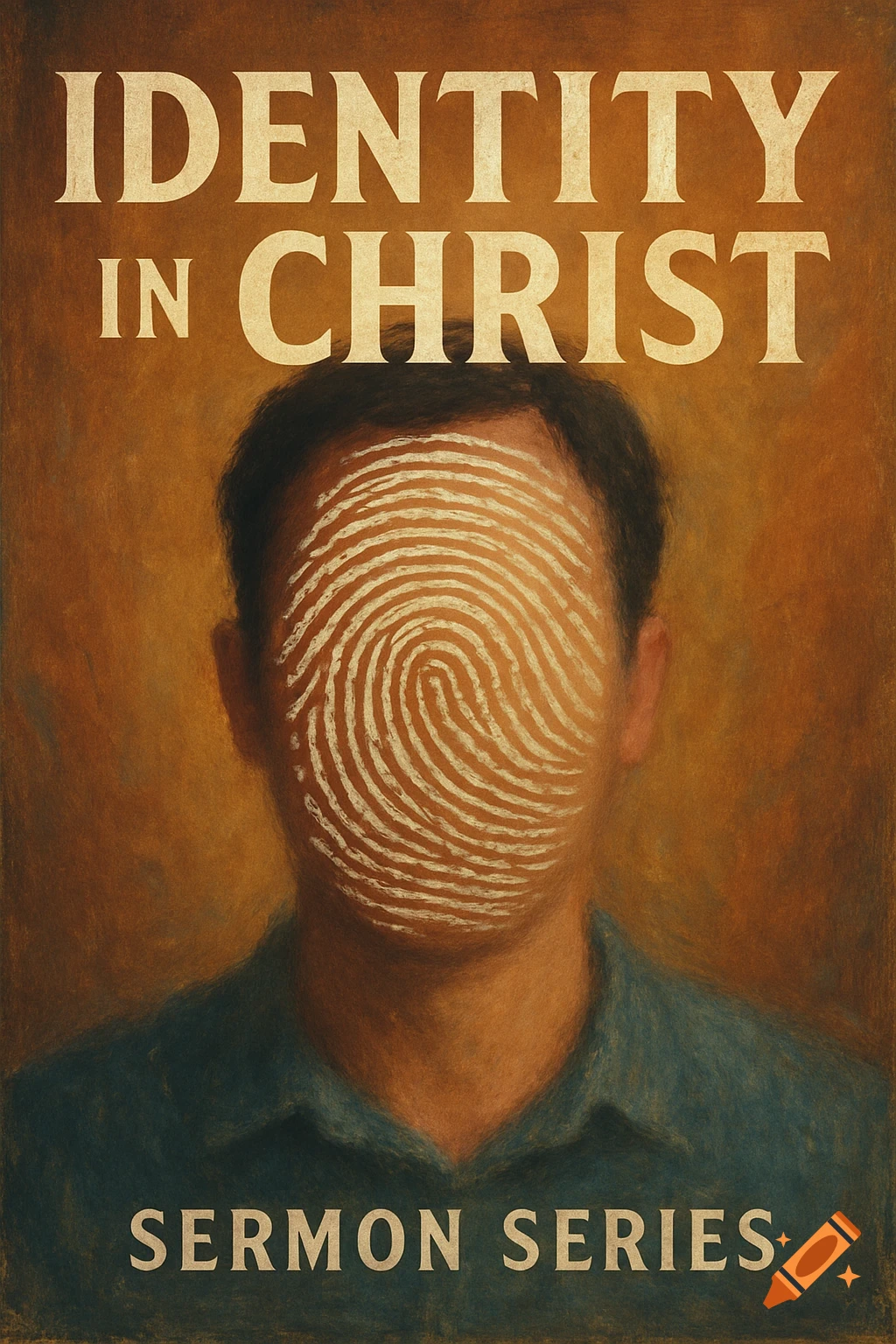 Vintage poster of a man with a fingerprint over his face, titled ...