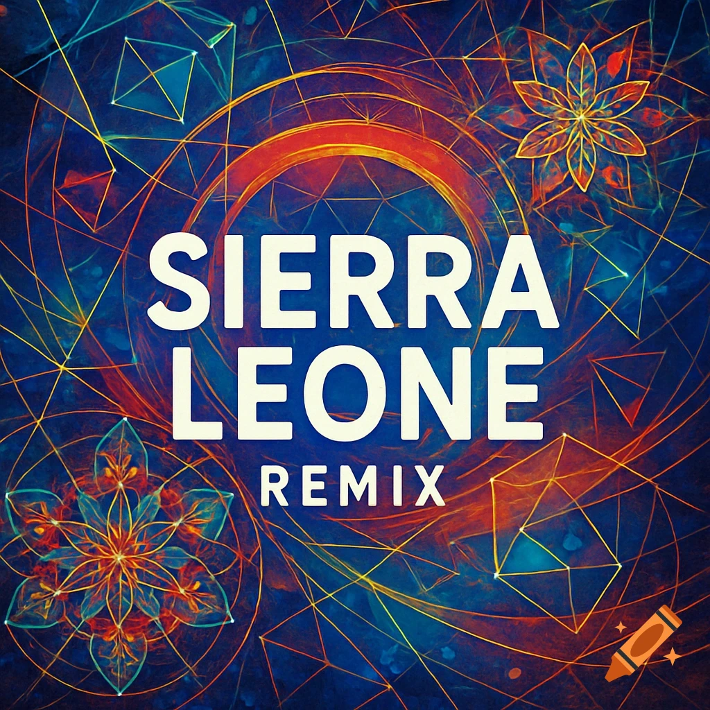 Album art with 'SIERRA LEONE REMIX' text over a background of blue ...