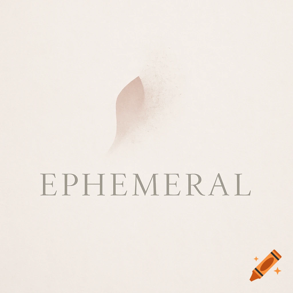 Minimalist design with the word EPHEMERAL in gray below a fading ...