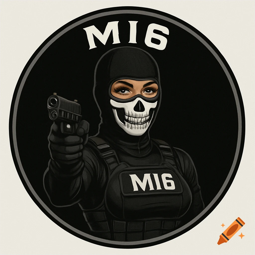 An emblem showing a female agent in a black skull ski mask and tactical ...