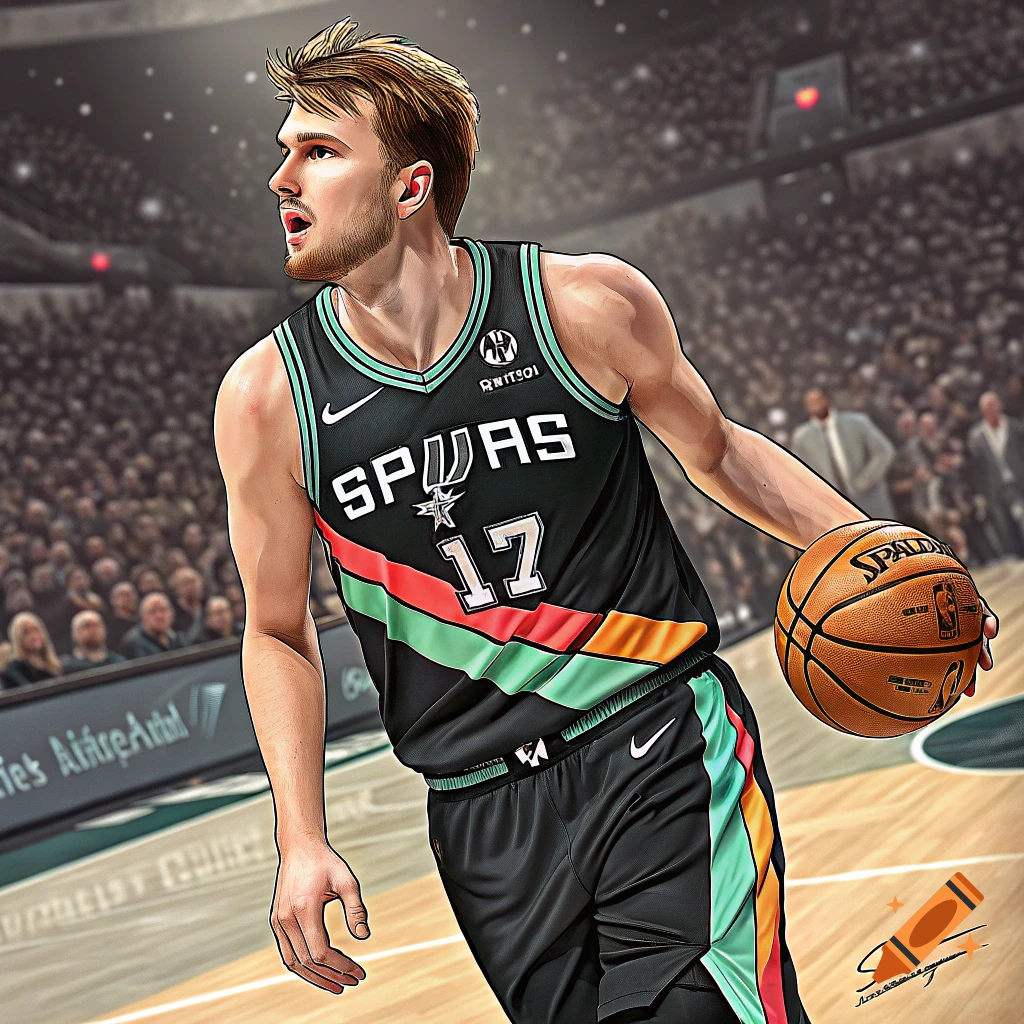 Stylized illustration of a male basketball player in a black and mint ...