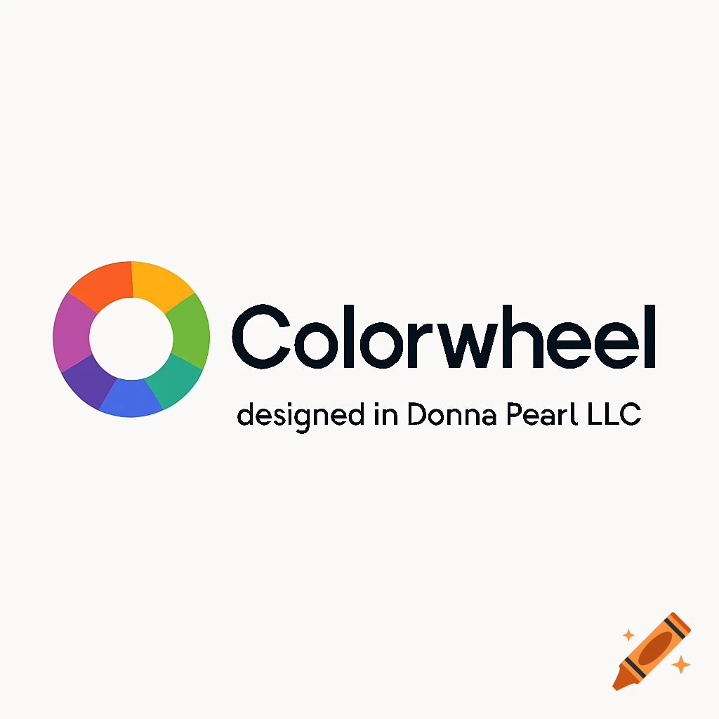 A modern logo for Colorwheel featuring a segmented rainbow color wheel ...