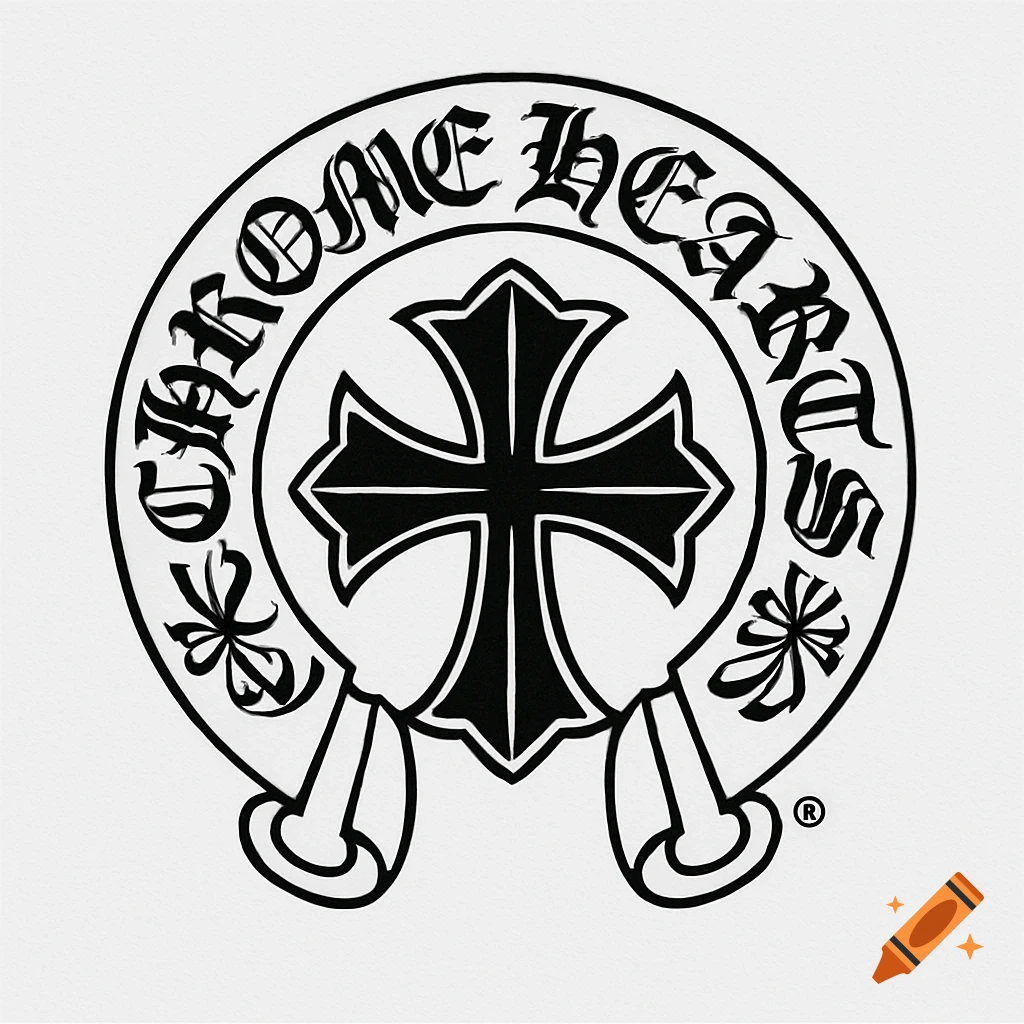 Black And White Chrome Hearts Logo Featuring A Stylized Cross And